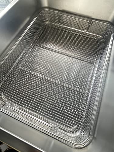 KUNWU SUS304 Stainless Steel Mesh Net Strainer Grill Basket for Medium Cat Litter Box, Rinse, Fry, Steam or Cook Vegetables & Pasta,Easy Clean Durable Net 17.5"x13.5"x3"