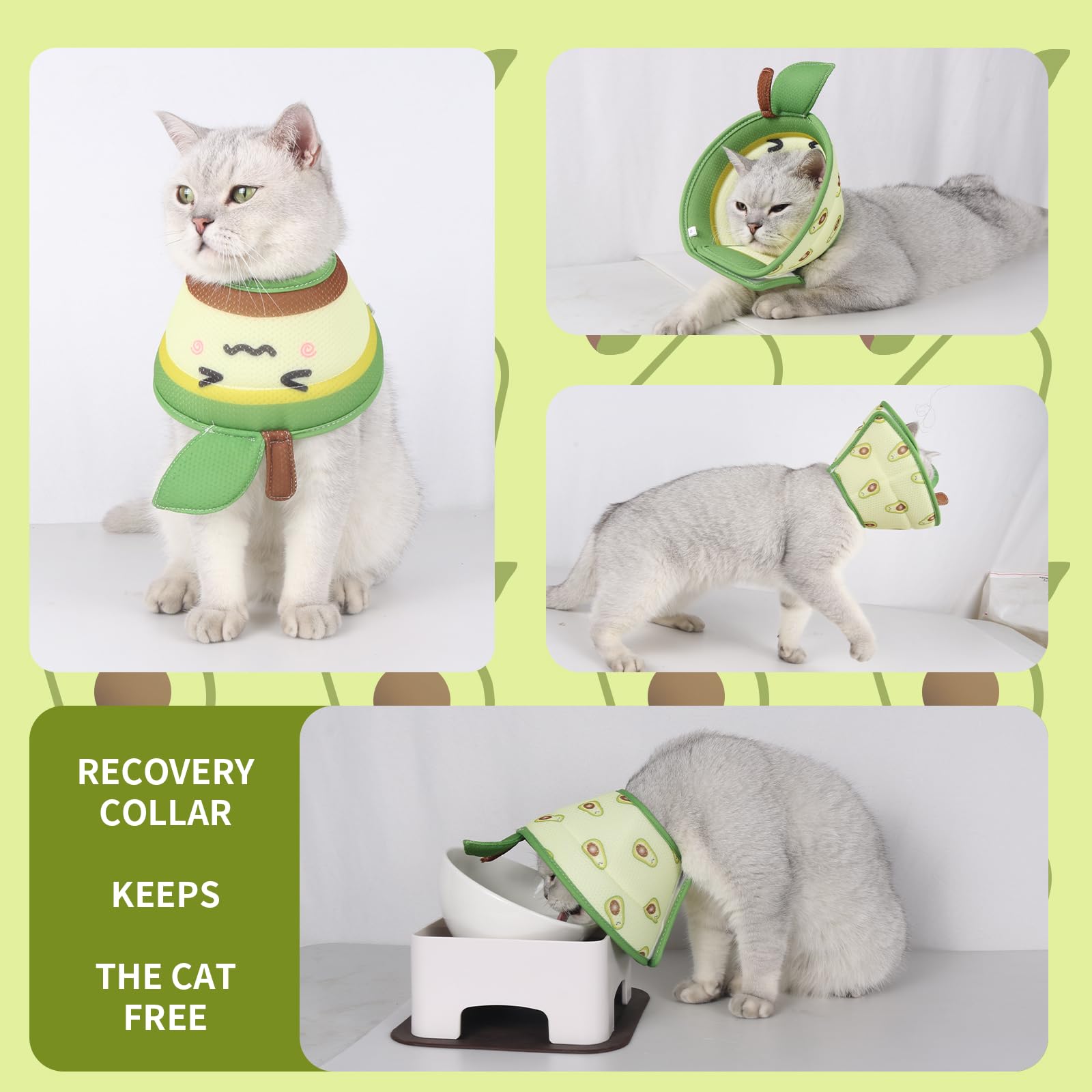 WZ PET Cat Recovery Collar Cone,Adjustable Cat Cone Collar Soft,Cone for Cat After Surgery,Kitten Cone,Medium
