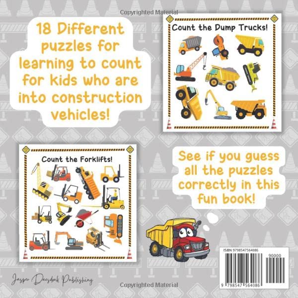 Count The Construction Vehicles! I Spy Book for Kids Ages 2-5: Trucks Excavators Diggers and More | Fun Picture Puzzle About Construction Site (Construction Books for Kids)