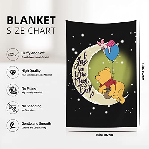 EVAGMG Cute Blanket Boys Girls Blankets Flannel Fleece Bear Throw Best Friend Super Soft Cozy Warm Plush Bedding 50''x40''