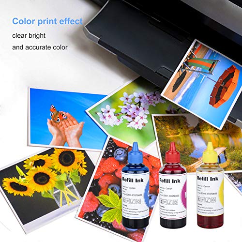 TBTeek 400ml Cyan（Dye Ink） Printer Refill Ink Dye Bottles Kit for Refillable Cartridges and CISS, for PIXMA MX922, MG5720, TS6020, TS6120, TS5020, MG6820, IX6820, MG5620