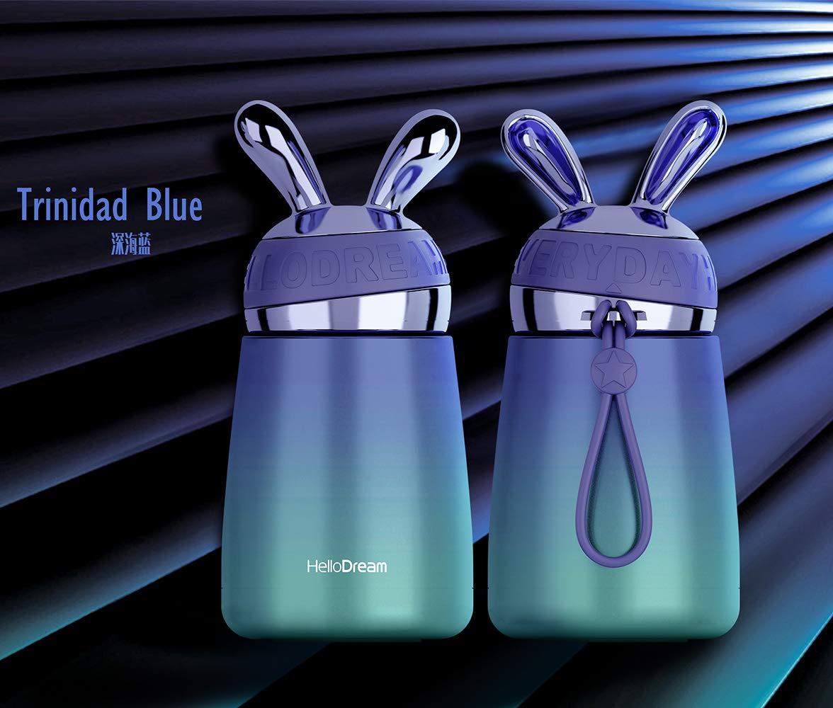 AINAAN Double Stainless Steel Vacuum Girl Thermos Coffee Cup Durable Leakproof BPA Free Travel Office School (Blue