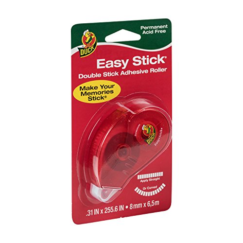 Duck Brand Easy-Stick Double Stick Adhesive Roller, 0.31 Inch x 255.6 Inches (280306)