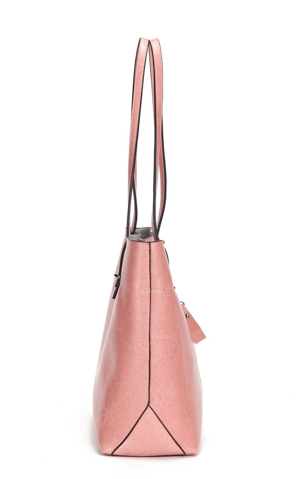 Covelin Women's Handbag Genuine Leather Tote Shoulder Bags Soft Hot Pink