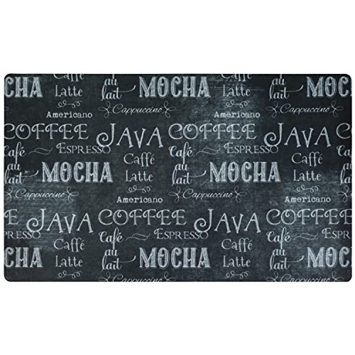 Drymate Coffee Maker Mat, (Coffee Station Bar Accessory) Protects Kitchen Countertops From Spills, Stains & Scratches, Absorbent, Waterproof, Washable (USA Made) (12β x 20β) (Java Chalkboard)
