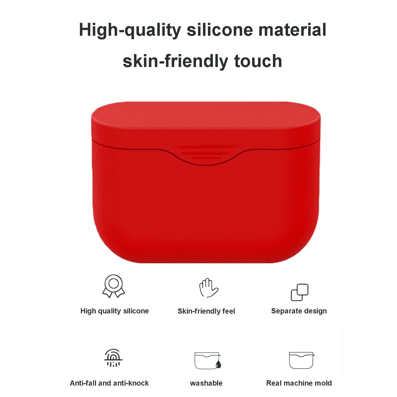 Adhiper WF-1000XM3 Protective Case Compatible with Sony WF-1000XM3 Headphone Charging Case Silicone Case Cover Protective Cover (Red)