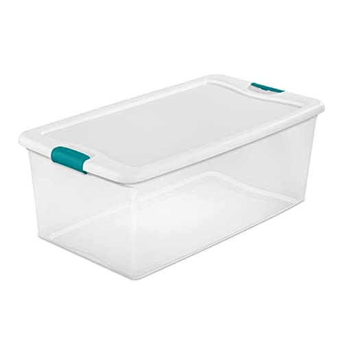 Sterilite 106 Quart (4 Pack) & 64 Quart (6 Pack) Latching Clear Plastic Storage Organizer Tote Tub Container Bin Box for Organization and Storage