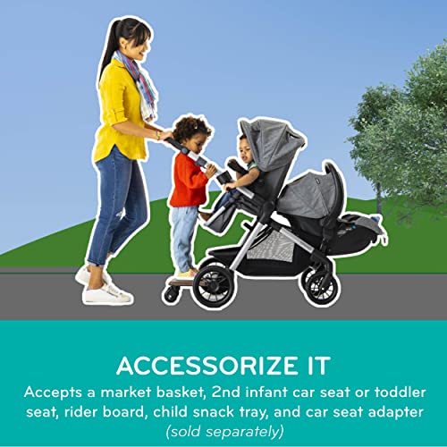 Evenflo Pivot Xpand Modular Stroller, Baby Stroller, 4 Modes, Durable Construction, Extra-Large Storage Basket, Compact Folding Design, 55-lb Capacity, Stallion Black-1 Count (Pack of 1)