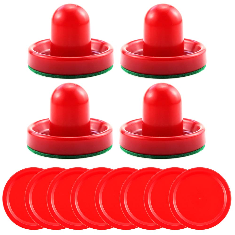 Bignc Light Weight Air Hockey Pushers Red Replacement Pucks (4 Striker, 8 Puck )