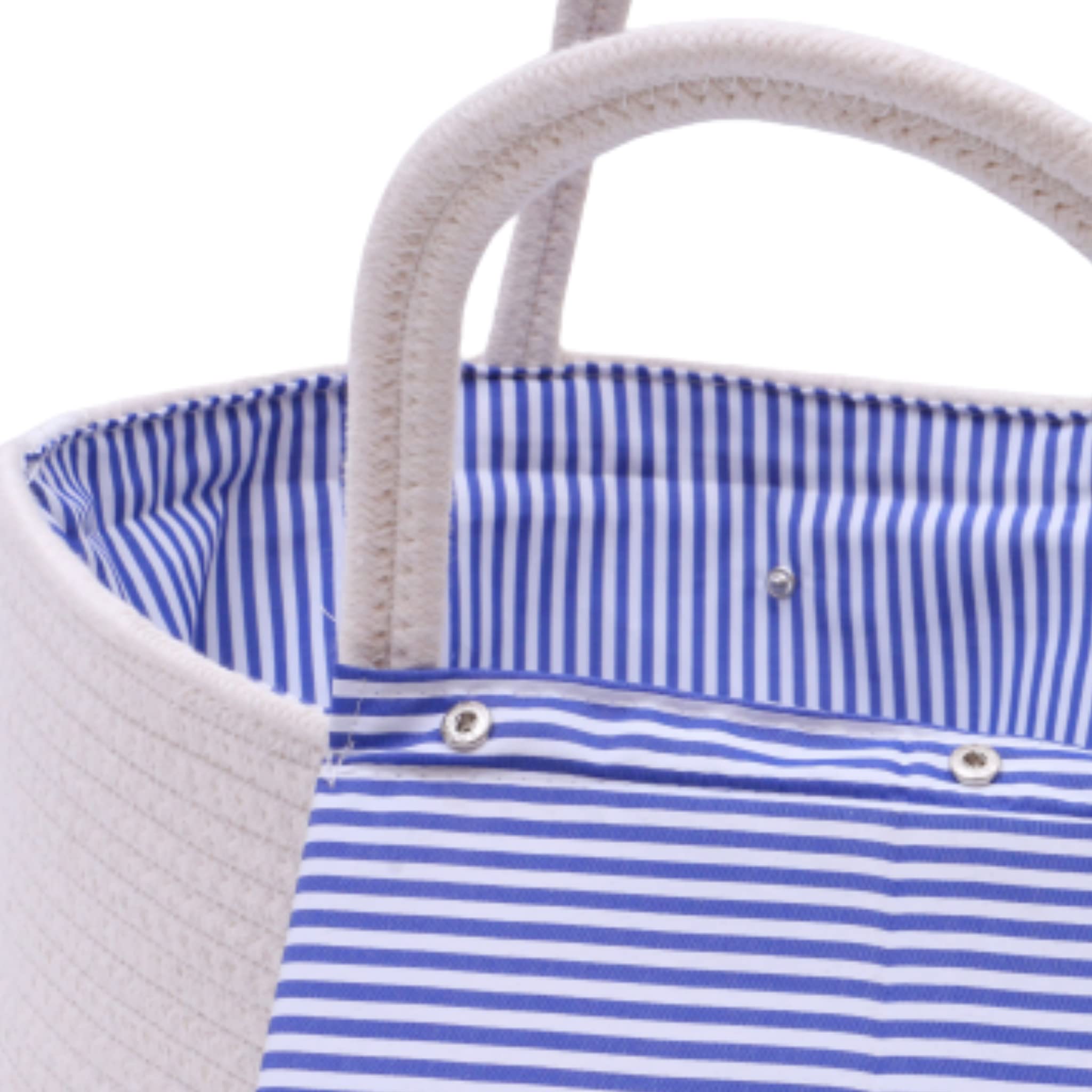 Baby Plus Me Diaper Caddy Organizer | Stylish Portable Nursery Basket with Removable Inserts | 100% Cotton Storage Bin for Changing Table | Easy to Use Snap On Buttons | Perfect Baby Gift (White)