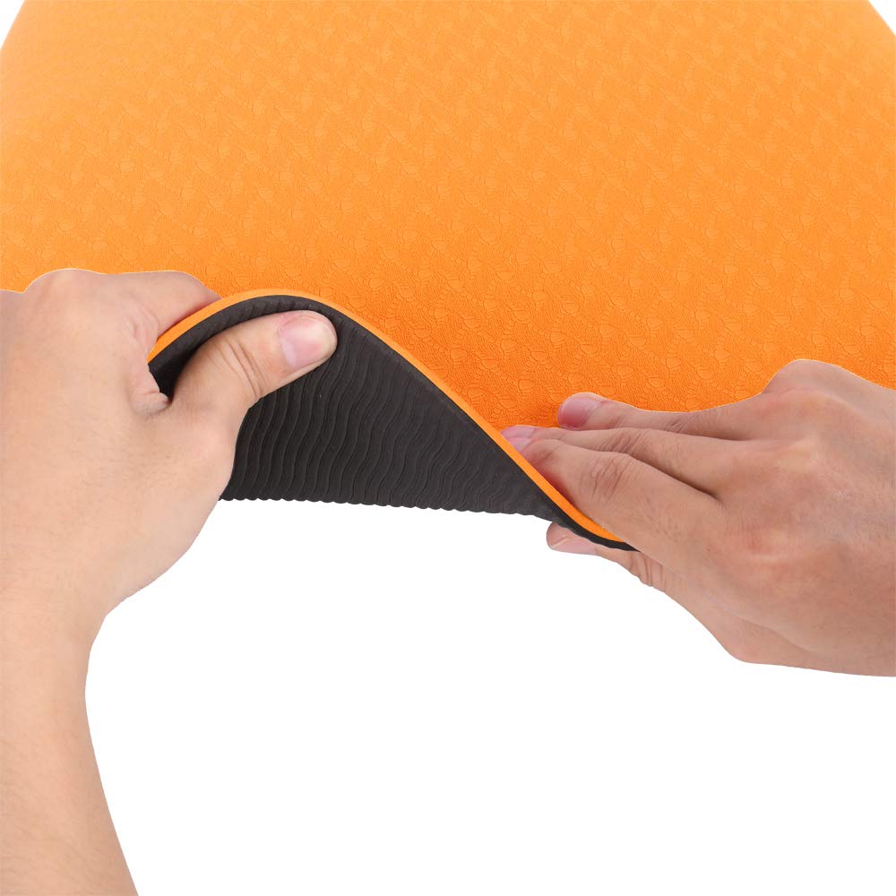 6mm Thick TPE Non-Slip Yoga Mat/Gym Mat (183x61x0.6cm) Orange