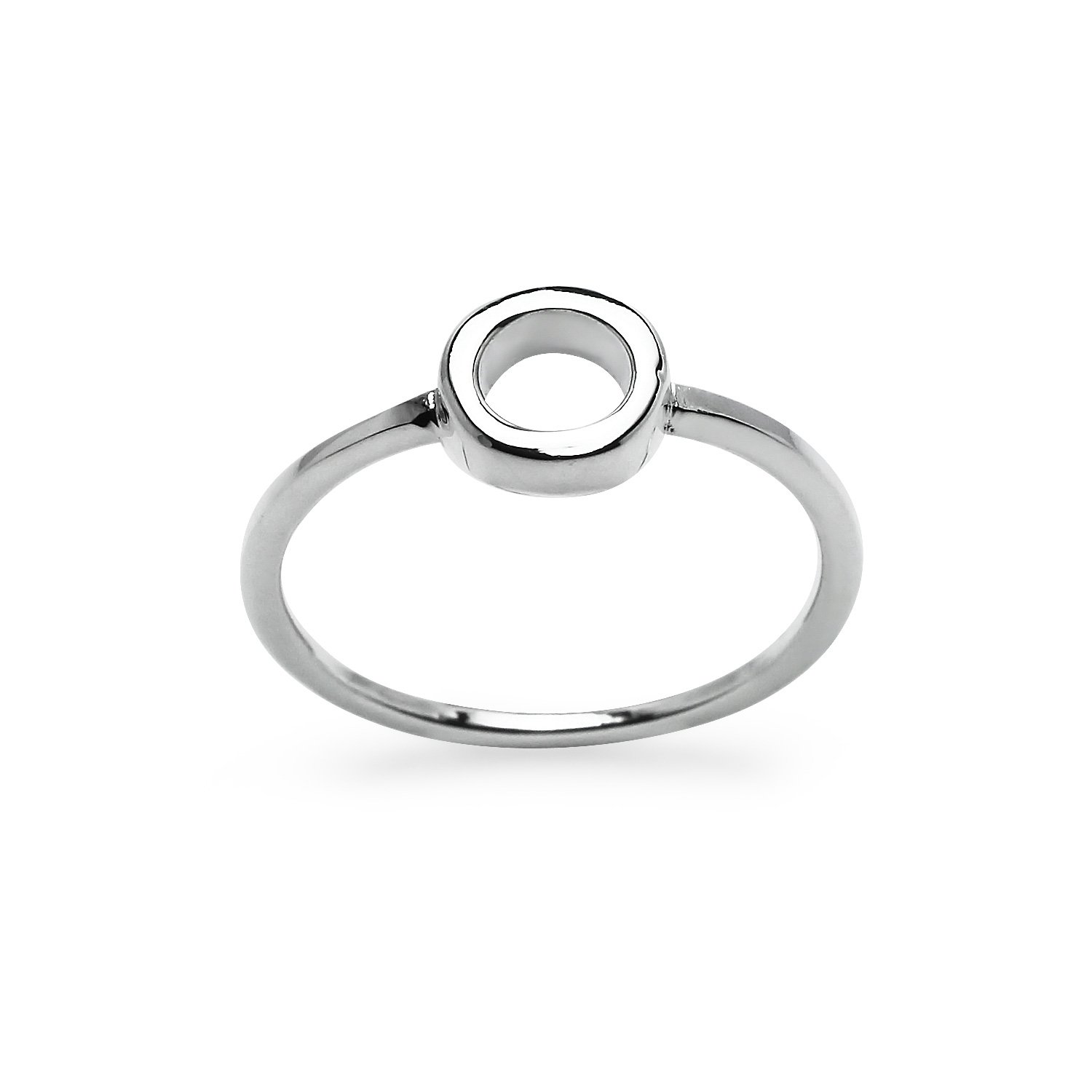 925 Sterling Silver Karma Open Circle Ring | Circle of Life Charm Friendship Promise Jewelry | Size 6