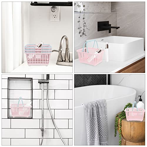Gadpiparty 3pcs Basket Sundries Play Tote: Plastic Office Container Mini Toiletry Dividers Useful Shopping Handle Portable Drawer Favors Kids Makeup Caddy Serving Bins Desk Classroom