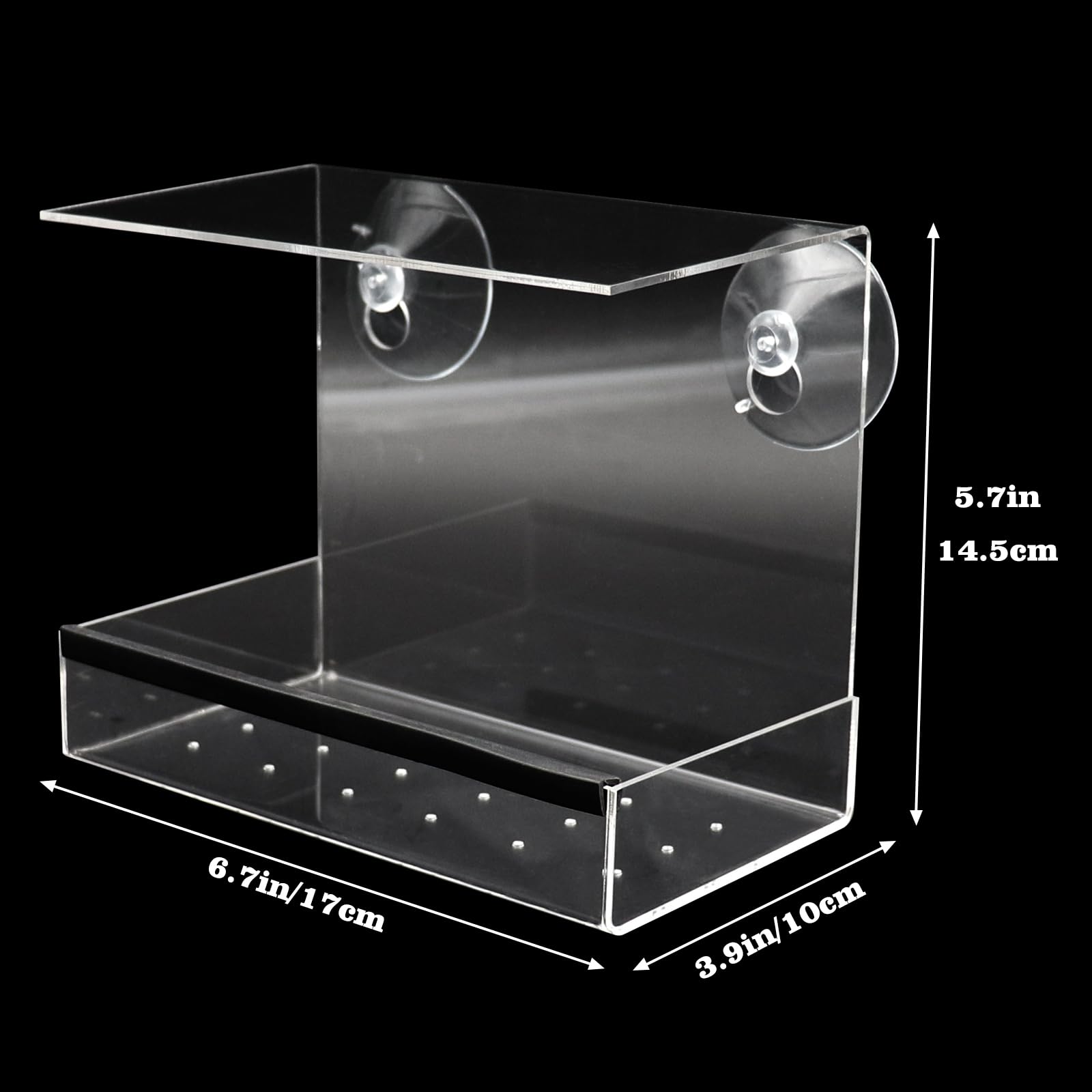 Bearded Dragon Hideout, Transparent Acrylic Lizard Hideout with Strong Suction Cups, Tank Aquarium Decor Accessories, Suitable for Reptile Gecko Frog Lizard Chameleon Hermit Crab 6.7 × 3.9 × 5.7 Inch