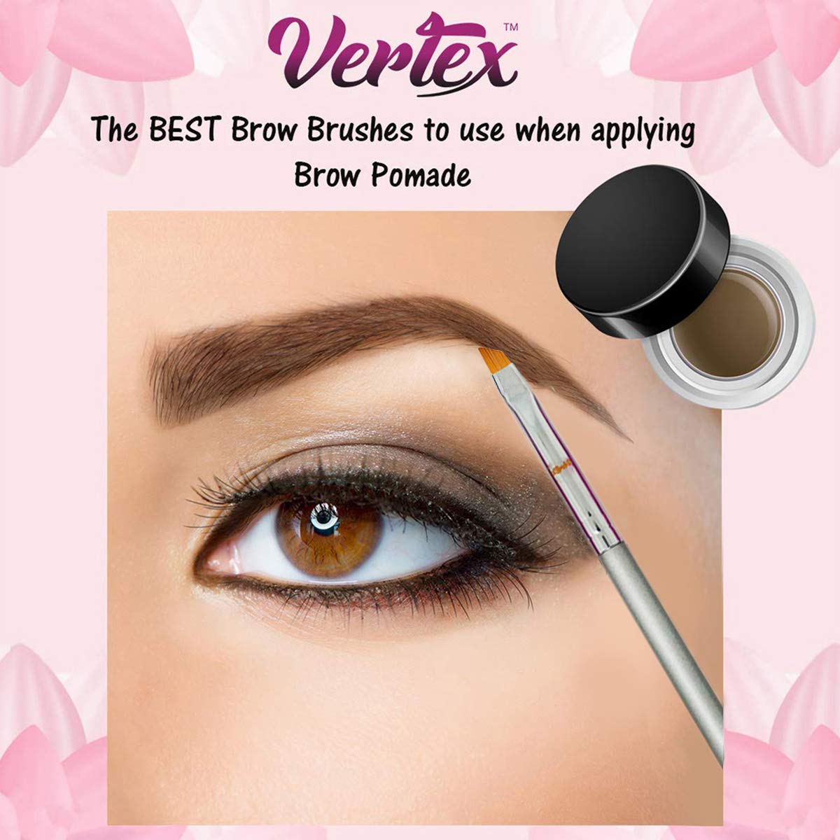 Eyebrow Brush Kit Thin Angled - Eye Brow Concealer Contour Brush to Shape and Conceal Eyes Duo Spoolie Brushes Firm Bristles Definer for Filling Pomade Gel | Defining Arches Winged Eyeliner Stencil