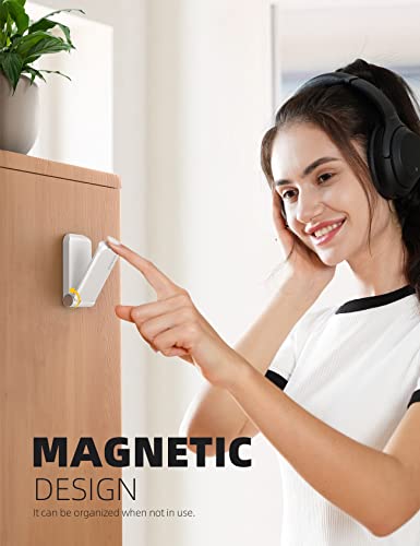 Lamicall Headphone Stand, Sticky Headset Hanger - 2 Pack Adhesive Headphone Holder Hook Mount, Headset Holder Clip Under Desk, Earphone Clamp for Airpods Max, HyperX, Sennheiser, White