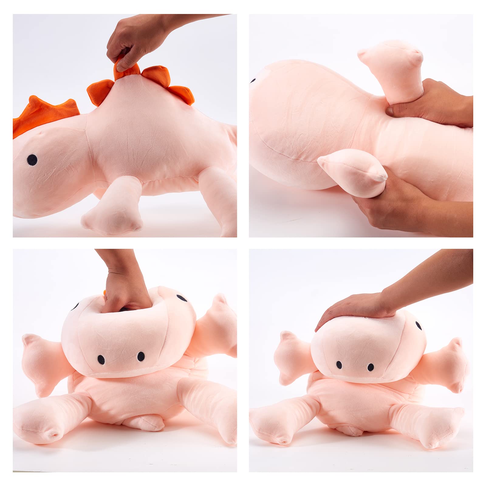 Acbxm Super Soft Dinosaur Weighted Stuffed Animals for Anxiety,Stuffed Animal Plush Toys for Kids,Cute Warm Plushie Throw Pillows,Pink,Medium