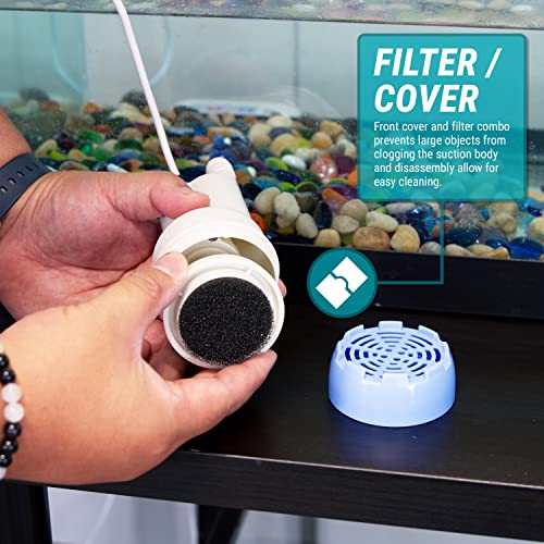 TERA PUMP Automatic Electric Water Replacement Pump, Submersible Water Pump for Gravel Cleaner, Fish Tank Water Changer Sand Washer with Filter & 50 ft Hose (Up to 8 Liters per Min)