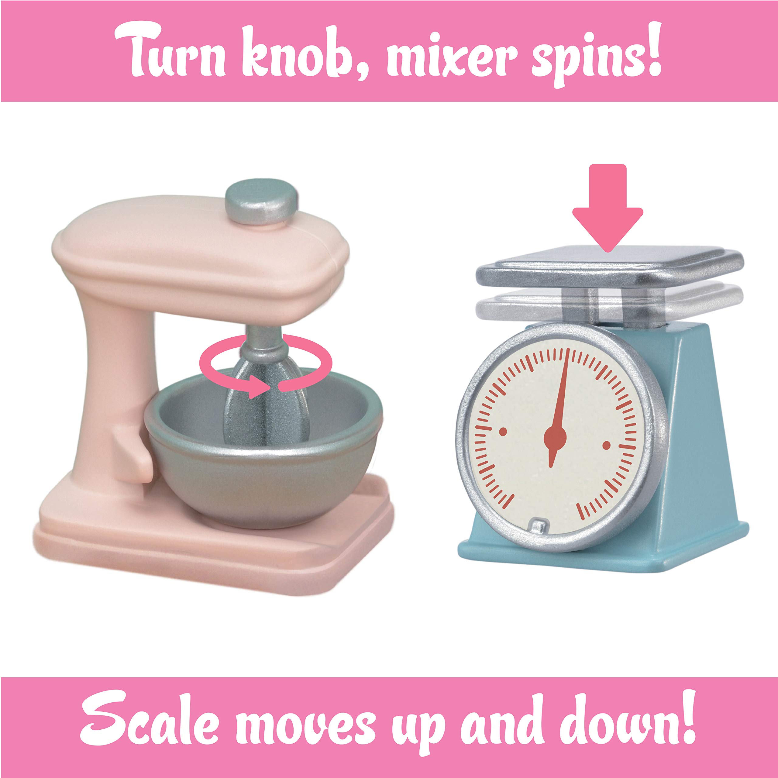 Calico Critters Kitchen Island - Toy Dollhouse Furniture and Accesories Set - Enhance Your Dollhouse with a Functional and Interactive Cooking Center