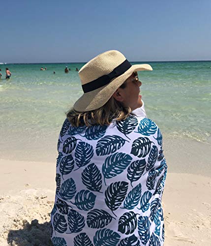 Luv Bug UPF Pool/Beach Towel, Sunscreen Towel, UV Protection, UPF 50+, Sand Free, Absorbent, & Quick Drying for Swimming, Beaches, Camping, & Travel (28.5" x 58.5", Grey)