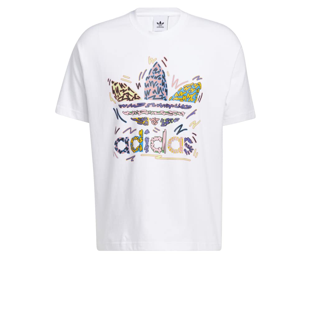adidas Originals Love Unites Trefoil Tee, White/Multicolor, X-Small