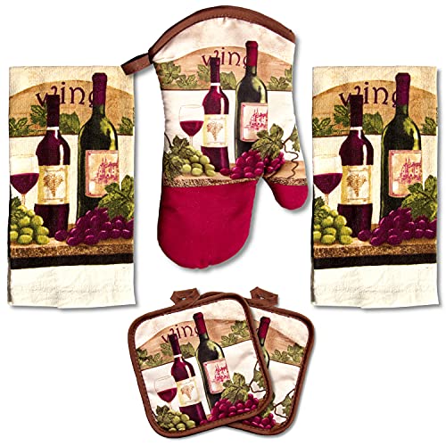 Lobyn Value Packs Decorative Lightweight Kitchen Towel Set 5 Piece Towels