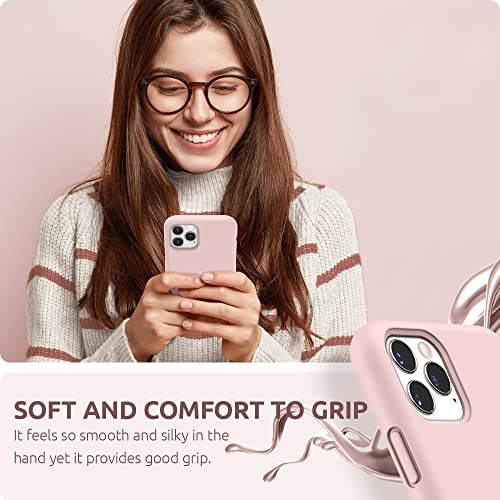 SURPHY Silicone Case Compatible with iPhone 11 Pro Max Case 6.5 inch, Liquid Silicone Full Body Thickening Design Phone Case (with Microfiber Lining) for 11 Pro Max 2019 (Pink)