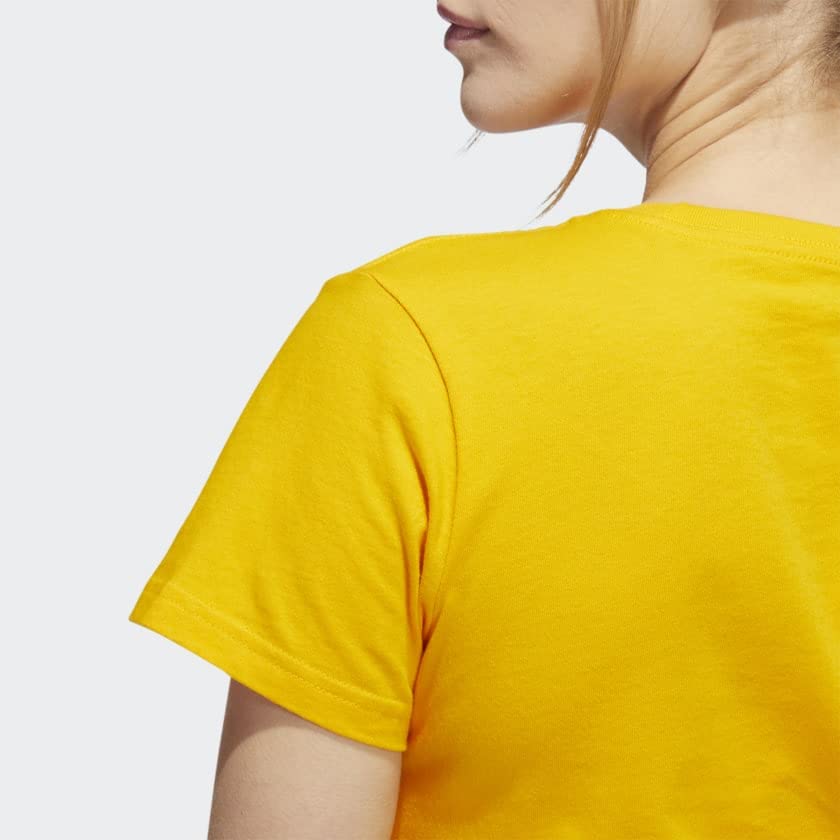 adidas Amplifier Short Sleeve Badge of Sport Tee Women's, Yellow, Size S