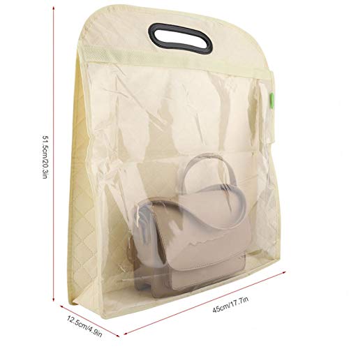 Wardroble Hanger Bag, Non-woven Fabrics Transparent Dustproof Storage Bag, Durable Beige Clear for Home(XL)