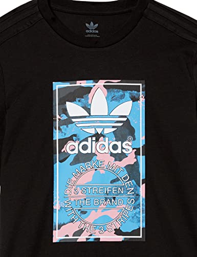 adidas Originals Kids' Camouflage Graphic Tee, Black, Large
