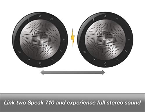 Jabra Speaker 710 Speakerphone - Speak Wireless Bluetooth Speaker UC Bundle, 7710-309, Wall Charger, USB Dongle - Computer, Mac Compatible w/Zoom, Skype, Webex, Meet, Smartphones, Tablets