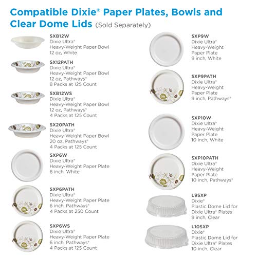 Dixie Ultra 12 oz. Heavy-Weight Paper Bowls by GP PRO (Georgia-Pacific), Pathways, SXB12WS (CASE), 500 Count (125 Bowls Per Pack, 4 Packs Per Case)