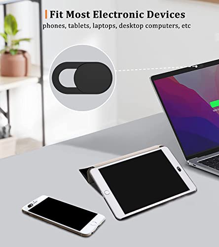 Webcam Cover (3 Pack), Yilador 0.03 inch Ultra Thin Laptop Camera Cover Slide for iPhone iPad MacBook Pro Computer iMac Cell Phone PC Accessories Camera Blocker Slider, Great for Privacy - Black