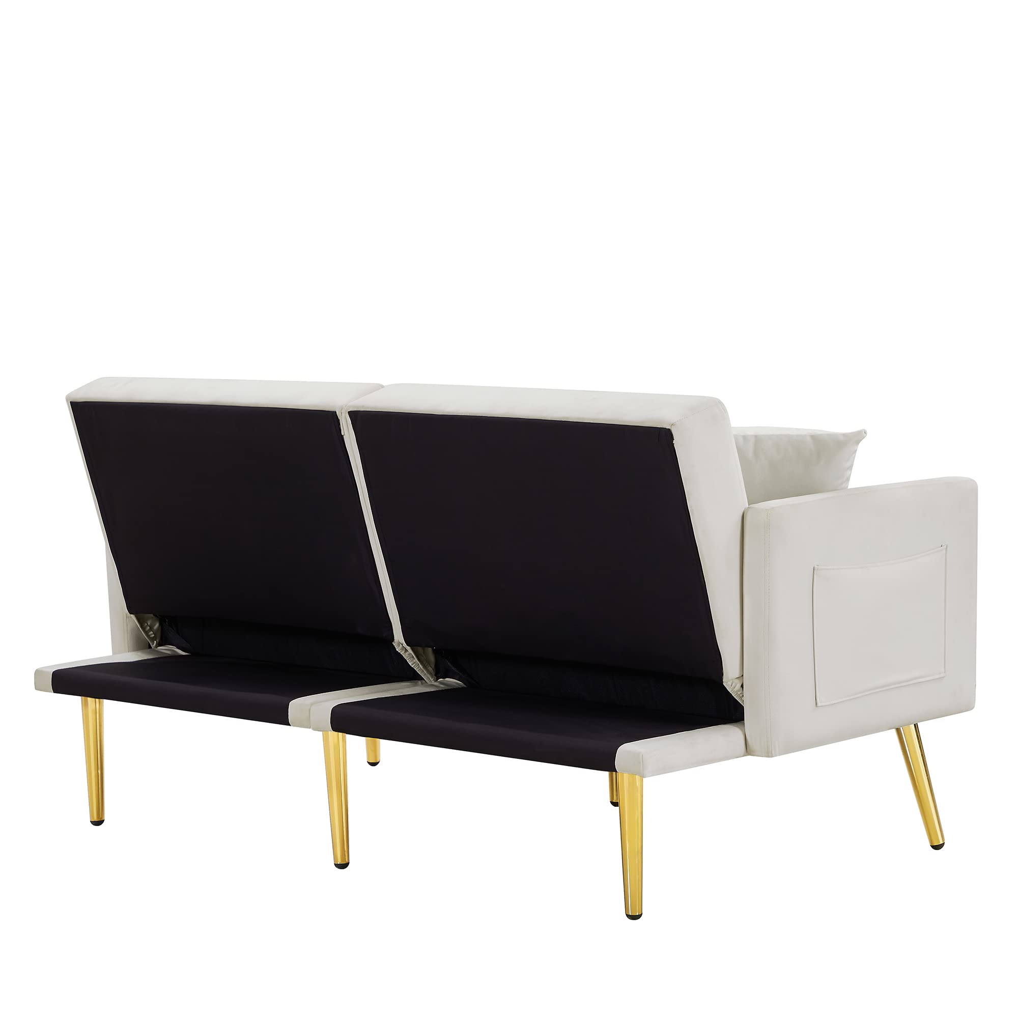Sofa Bed Sleeper Couches and Sofas - 59'' Couch Recliner Convertible Sofa Modern Adjustable Velvet Futon Couches Sofas Bed for Living Room Fold Up and Down Recliner Couch