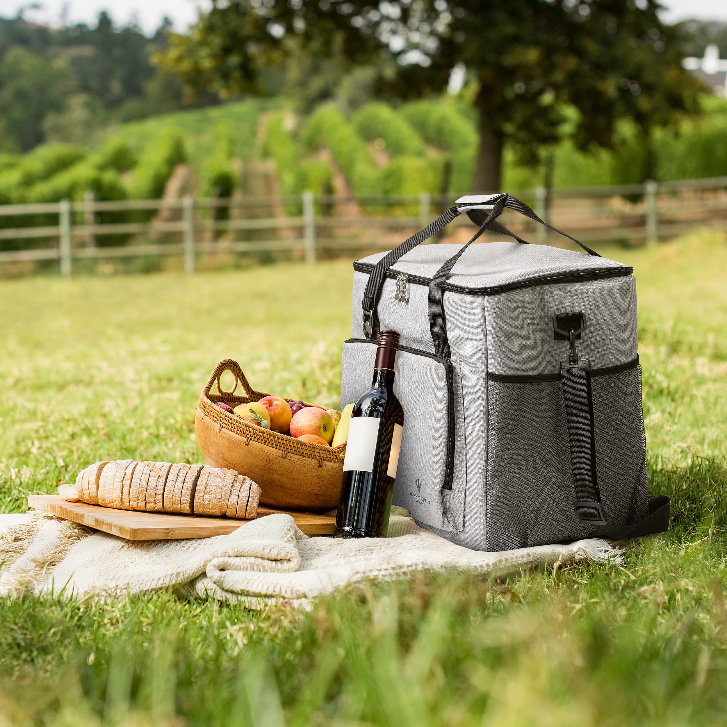 Large Soft Sided Cooler Bag - Portable, Collapsable, Insulated, and Leak Proof - 60 Can 40L Capacity Ice Chest - Great Coolers for Travel, Camping, Picnics, Tailgate, Beach, Boats, or Cars