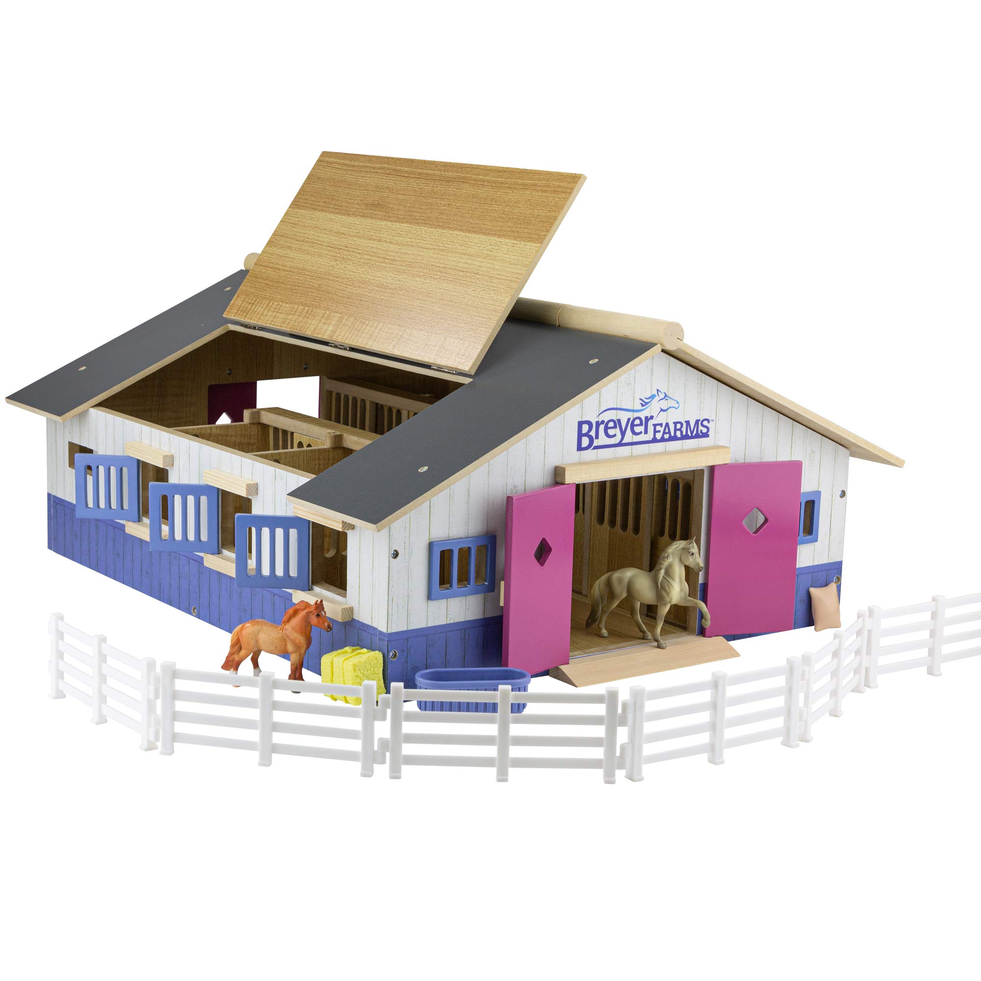 Breyer Farms Deluxe Wood Stable Playset 59215, Multicolor