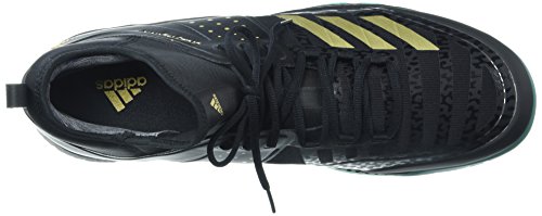 adidas Performance Men's Crazyflight X Mid Volleyball Shoes, Core Black/Gold Met/Icey Blue, 8 M US