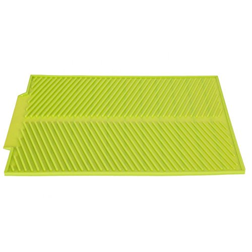 Dish Drying Mat, 15.35* 9.84inch Heat resistant Silicone Mat for Kitchen Counter, Slip Resistant Silicone Quick Dry Pad for Washing Dishes(Green)