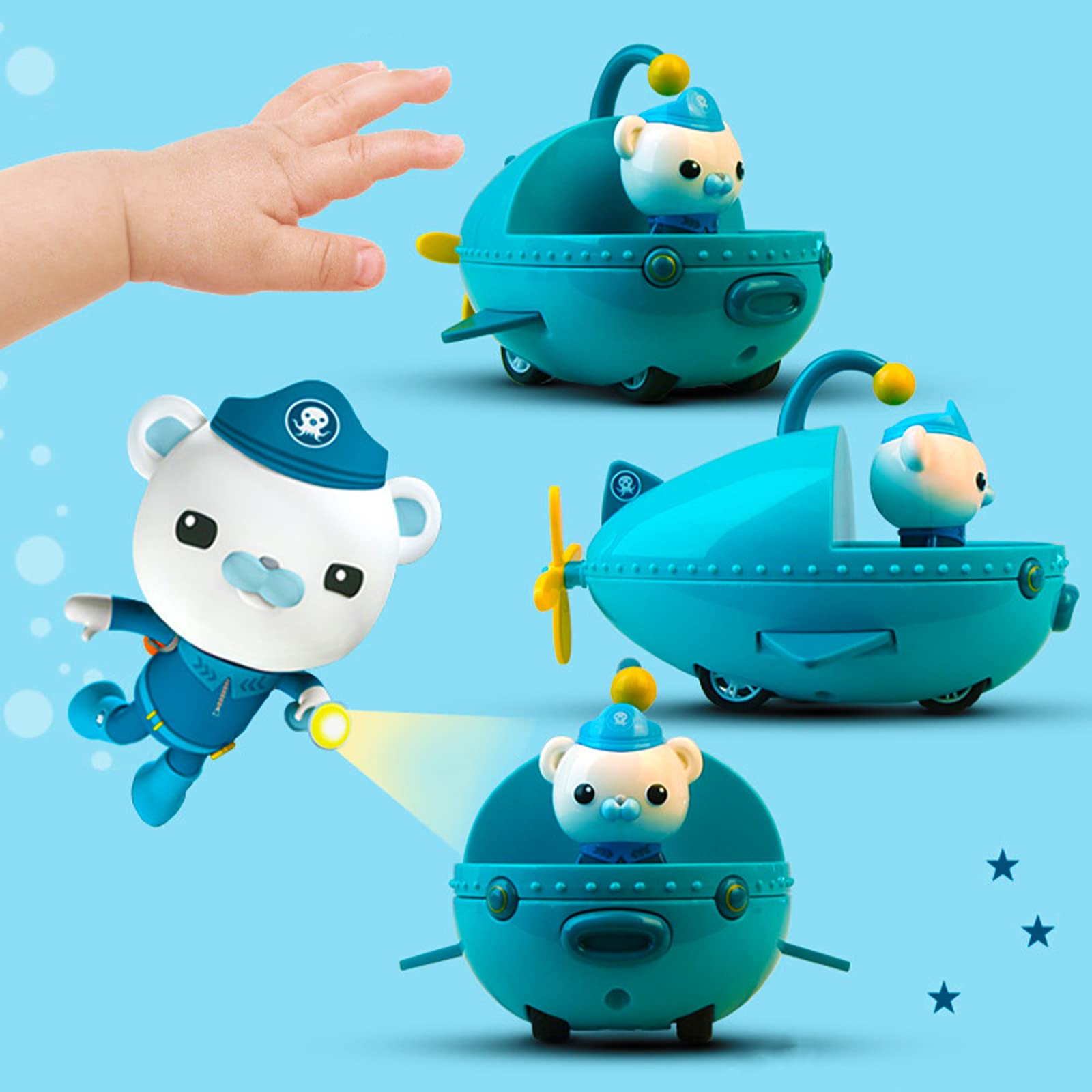 Crasoldiers Kwazii Toy Oct GUP-B Pull Back Vehicle Rescue Ship Octopod Castle Barnacles kwazii Shellington Tweak Dashi Peso Children's Gifts (with Gift Box)