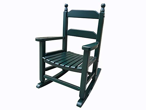Rocking Rocker - K081DG Durable Dark Green Child’s Wood Porch Rocker/Outdoor Rocking Chair - Indoor or Outdoor - Suitable for 3-7 Years Old