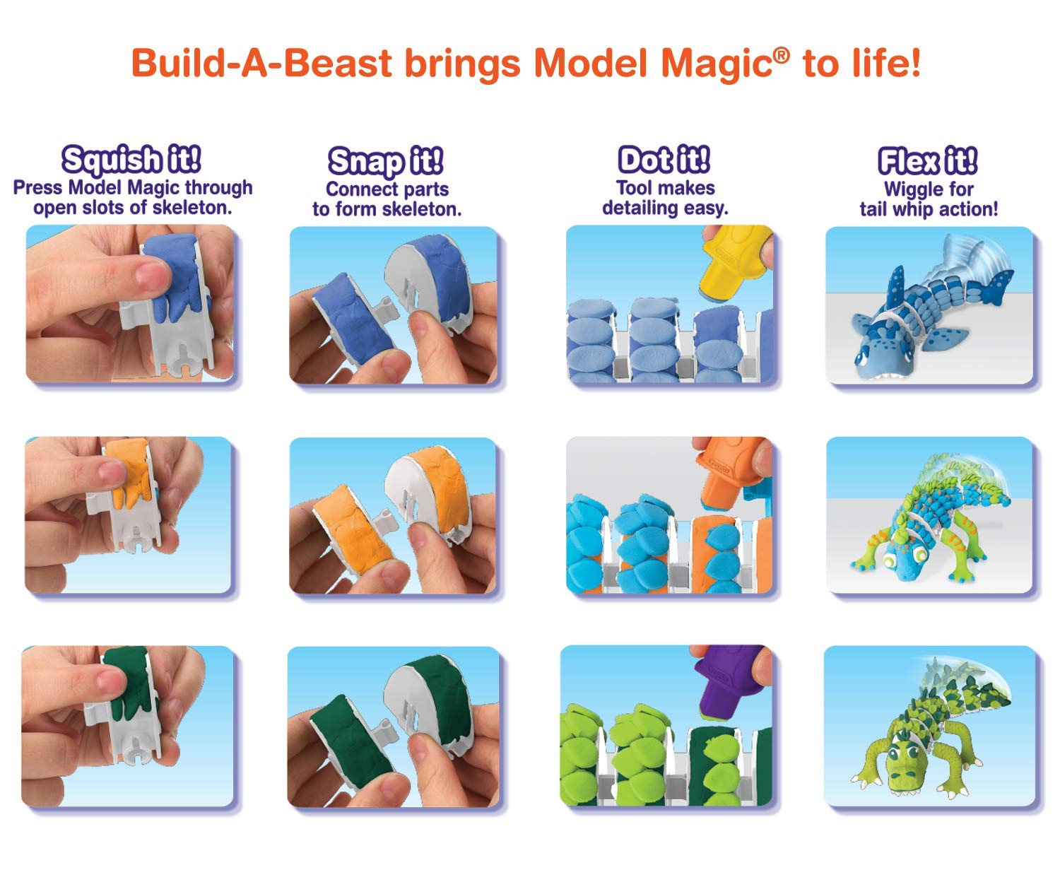 Crayola Build A Beast Bundle, Model Magic Craft Kit, Gift for Kids, 5, 6, 7, 8 [Amazon Exclusive]