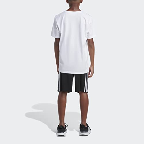 adidas Boys' Big Short Sleeve Game On Novelty T-Shirt, White, Small (8)