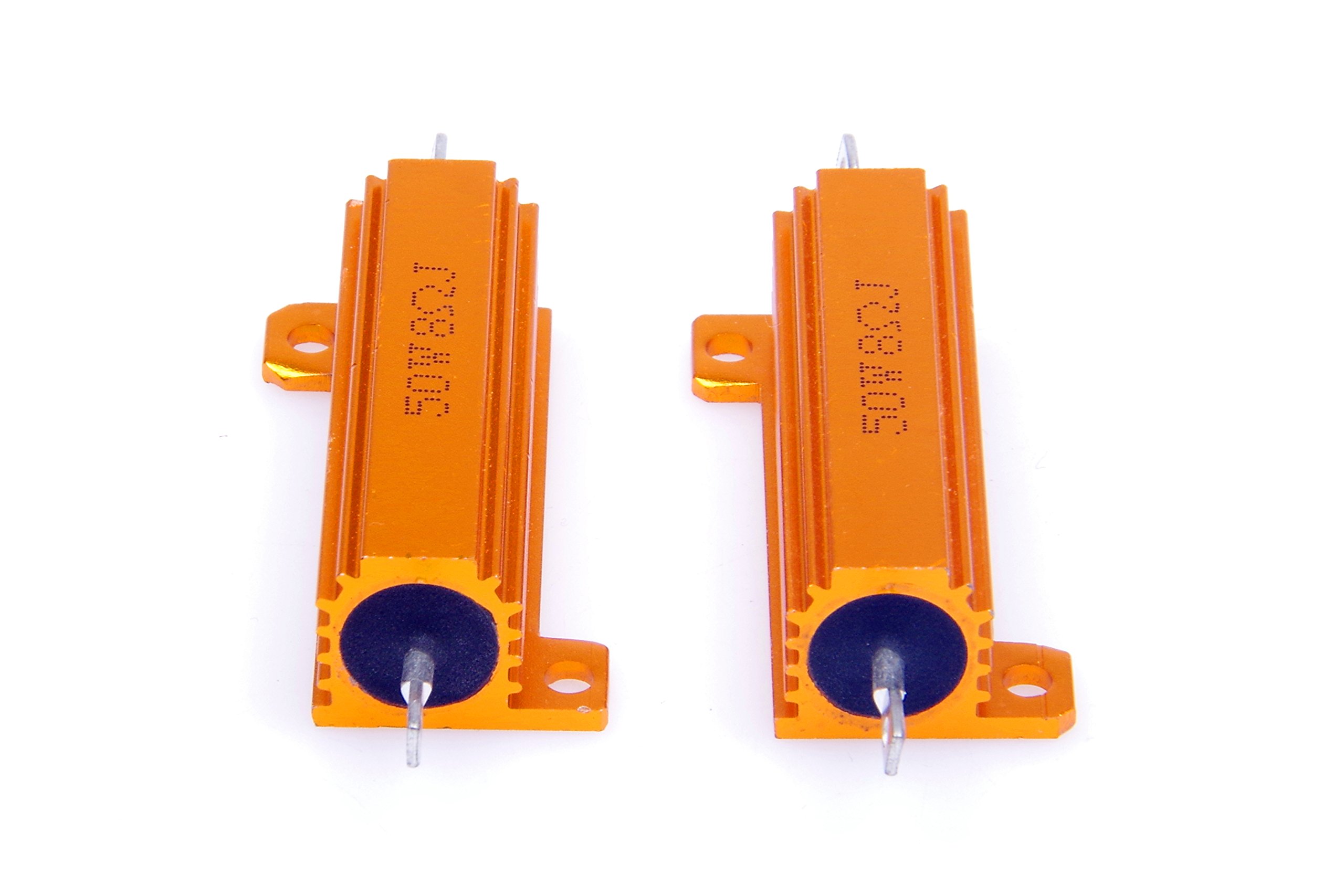 LM YN 50 Watt 8 Ohm 5% Wirewound Resistor Electronic Aluminium Shell Resistors Gold (Pack of 2)