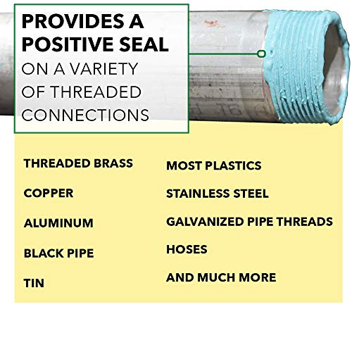 Gasoila - GE04 E-Seal Pipe Thread Sealant with PTFE Paste, Non-Hardening, -100 to 600 Degree F, 1/4 Pint Brush