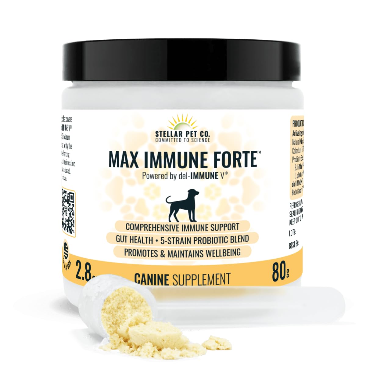Stellar Biotics for Pets - Max Immune Forte™ for Dogs (Powered by del-Immune V) - Provides Comprehensive Immune Support | Improves Digestion | Promotes and Maintains Dog's Well-Being