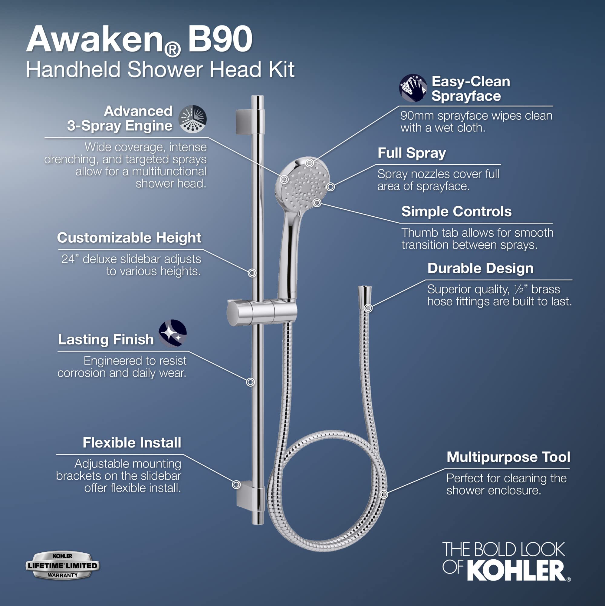 KOHLER AWAKEN® B90 SLIDEBAR KIT