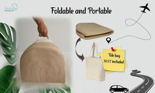 Lovely Nursery Baby Changing Basket Moses Basket 100% Cotton Rope and 1.2€ Thick Foam Pad with Removable Cover Change in Style and Comfort Beige/White Set