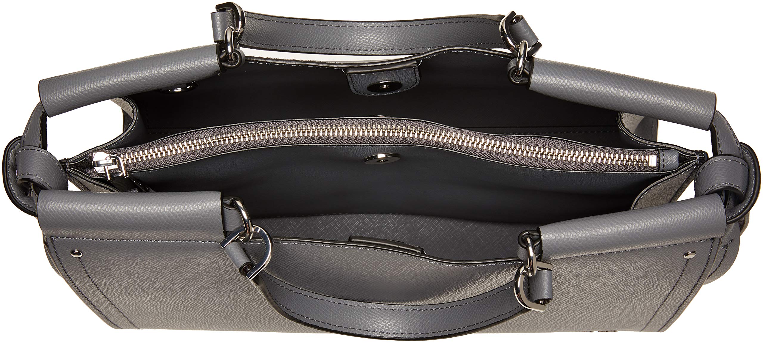 Calvin Klein Callie Crosshatch Leather Knotted Satchel, buff