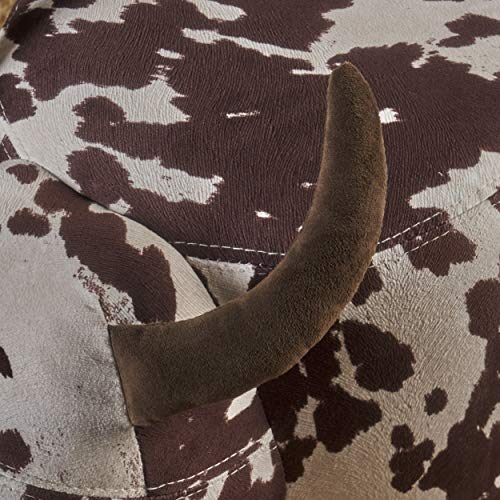 GDFStudio Bertha Milk Cow Patterned New Velvet Ottoman (Brown Milk Cow)