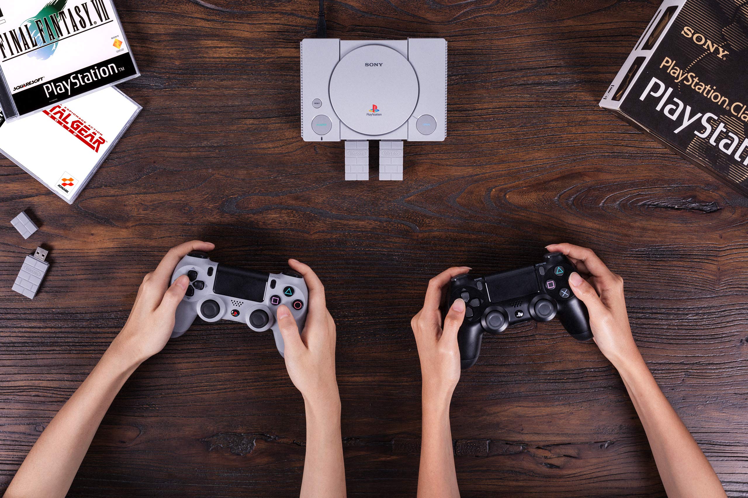 8Bitdo Wireless Bluetooth Adapter for PlayStation Classic, Switch/Switch OLED, Windows PC, Mac & Raspberry Pi - for PS4, PS3, Switch Pro Controller and More - PlayStation